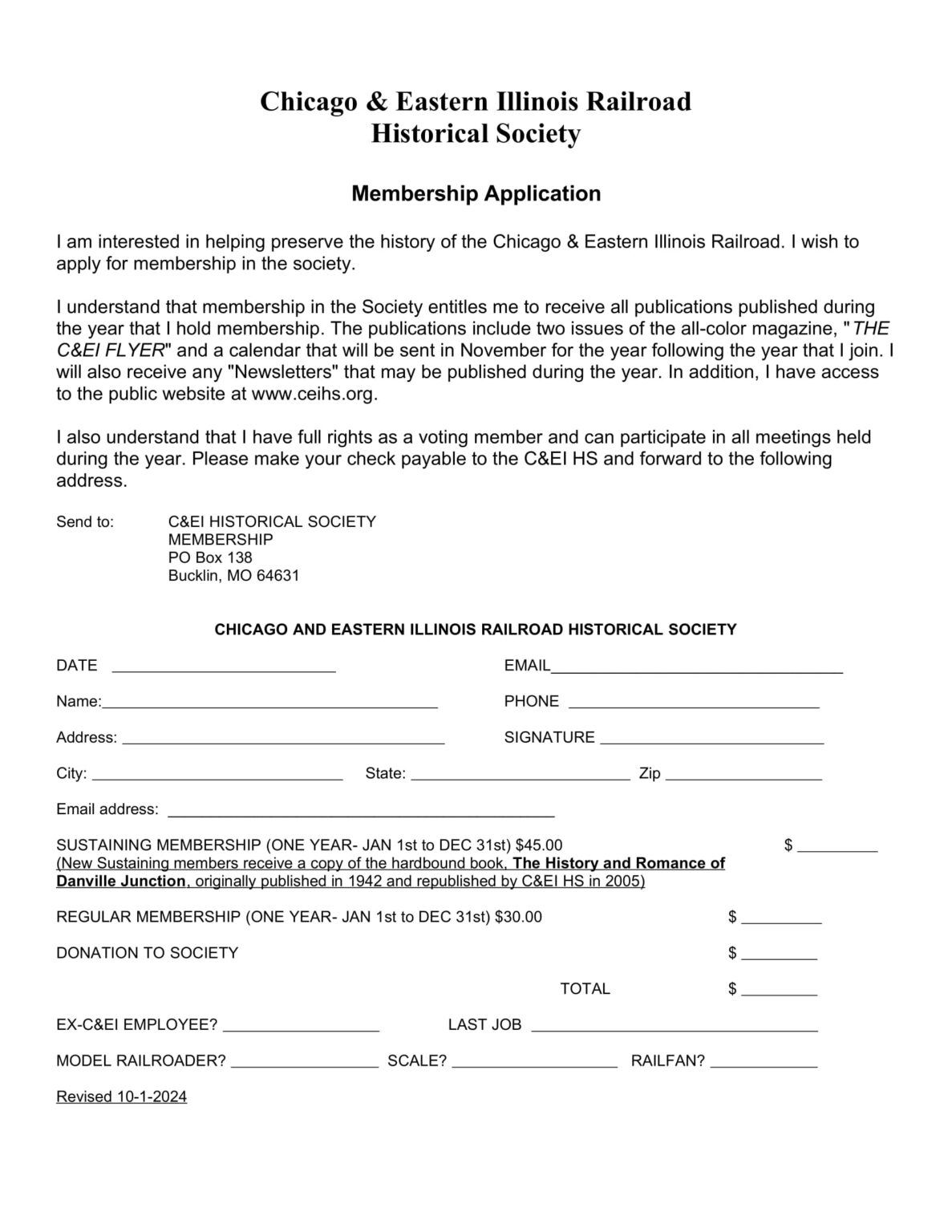 Become a Member - Chicago & Eastern Illinois Railroad Historical Society
